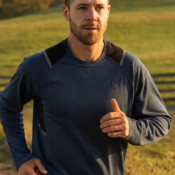 Spyder | Shirts | Spyder Active Mens Blue Base Layer Long Sleeve Crew ...